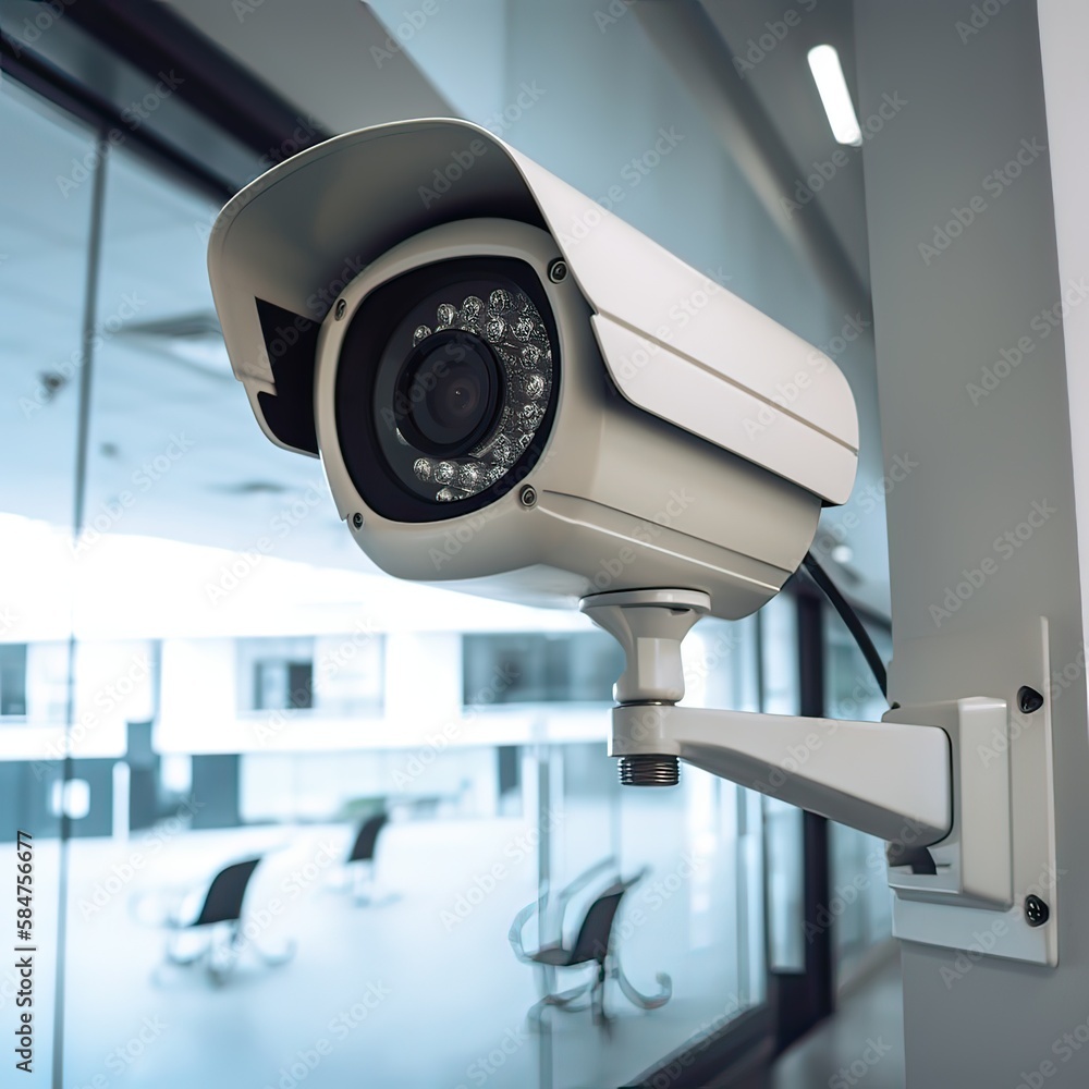Security, CCTV cameras in the office building, and home security system ...