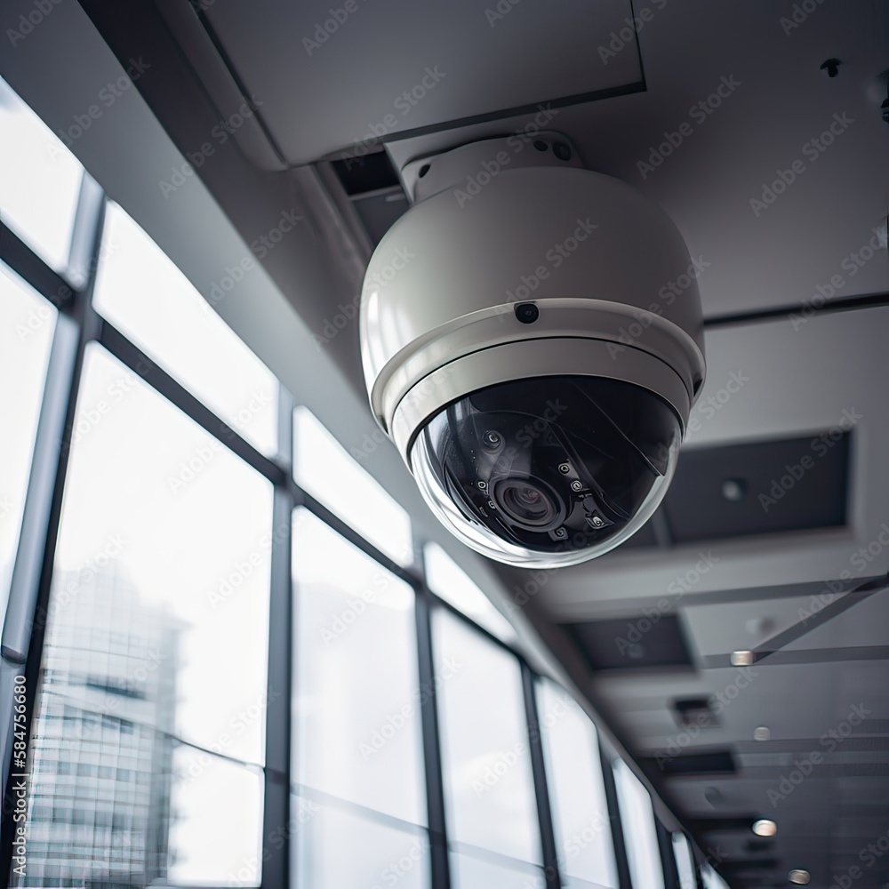 Security, CCTV cameras in the office building, and home security system ...