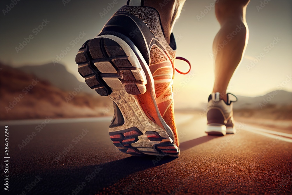 Fitness running concept. Generative AI. Digital Art Illustration Stock ...