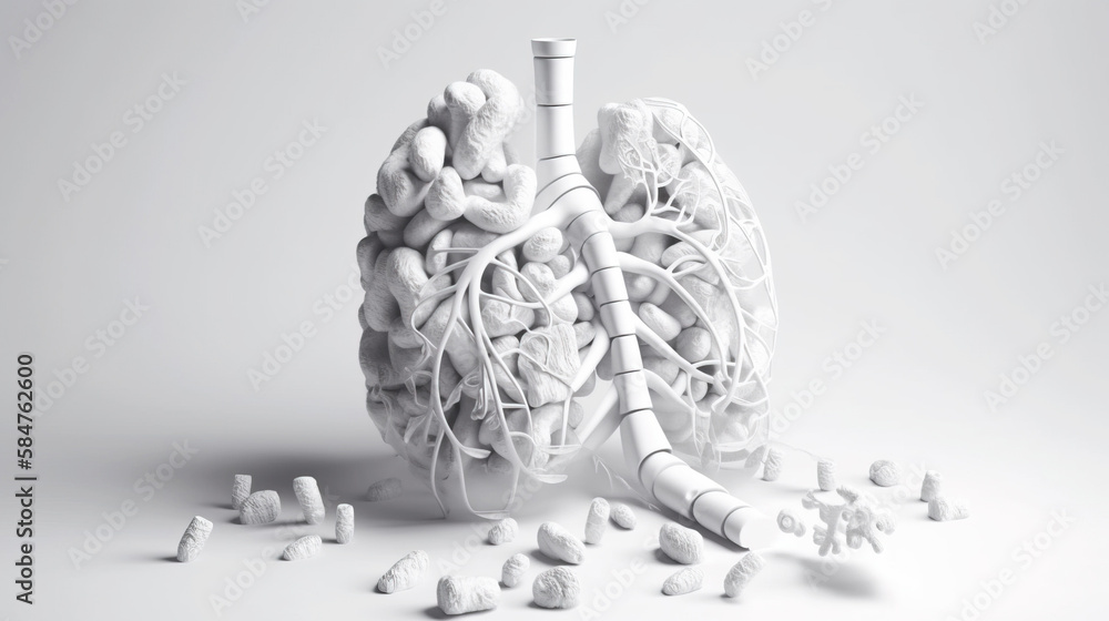Health day, the concept of human lungs in the form of cotton wool and ...