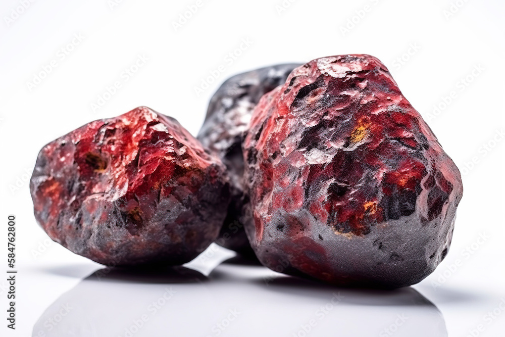 Painite is a rare precious natural geological stone on a white ...