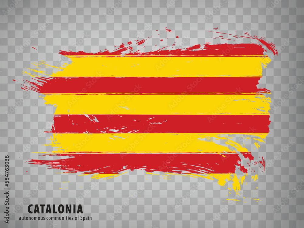 Flag of Catalonia Community brush strokes. Flag Catalonia Community ...