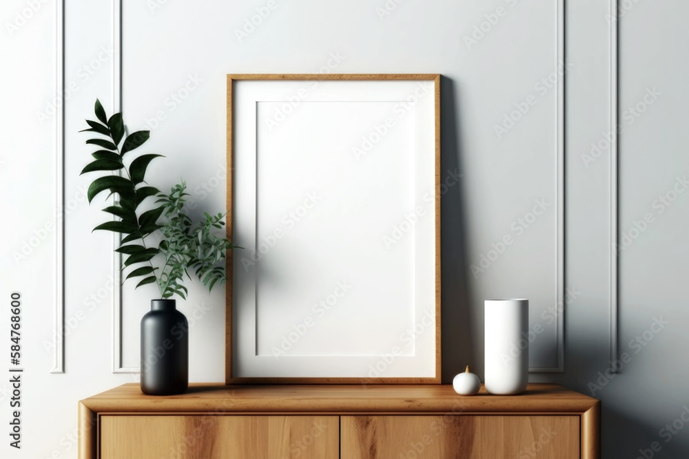 MOCKUP PHOTO FRAME Bright modern room interior with mock up photo frame ...