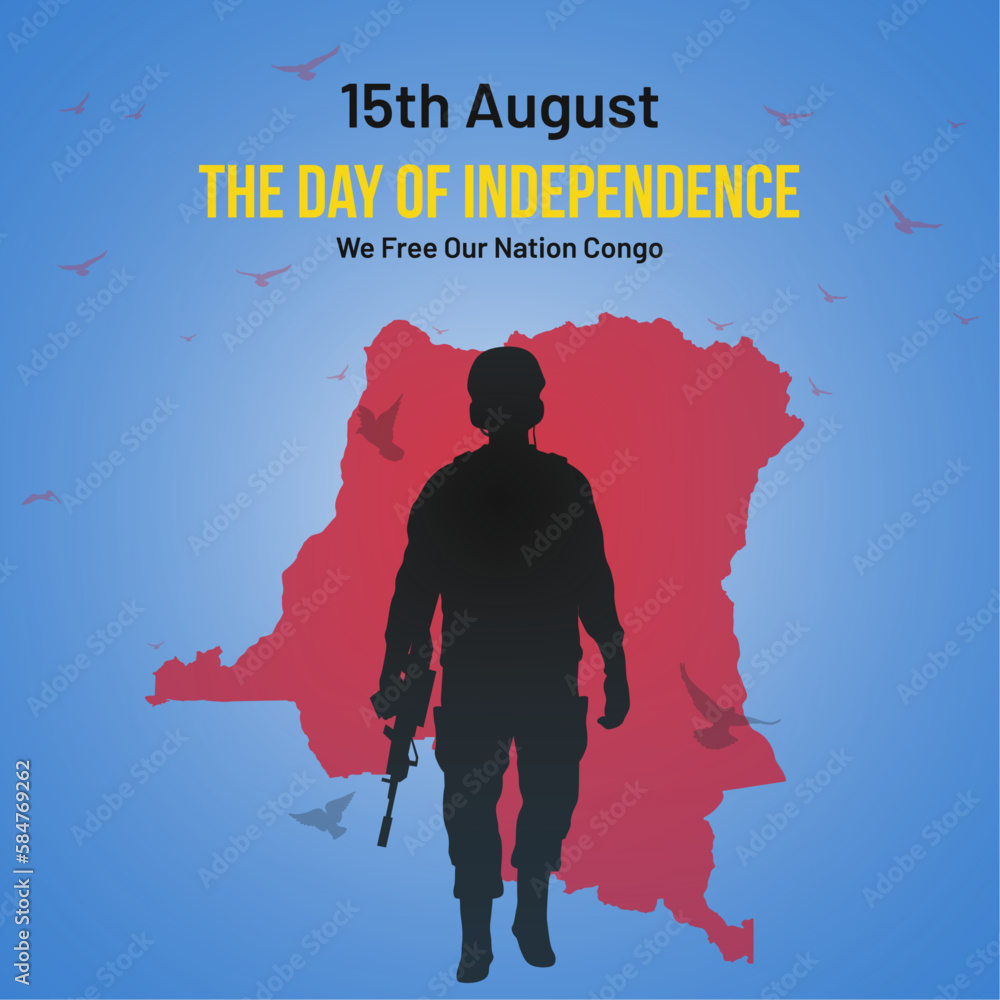 Happy Independence Day of Congo with a bold color scheme that ...