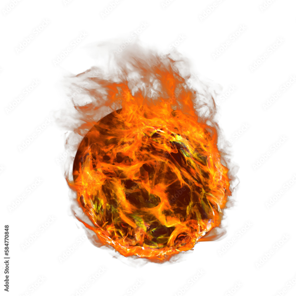 ball of fire. glowing magma sphere. fireball. large sphere of red ...