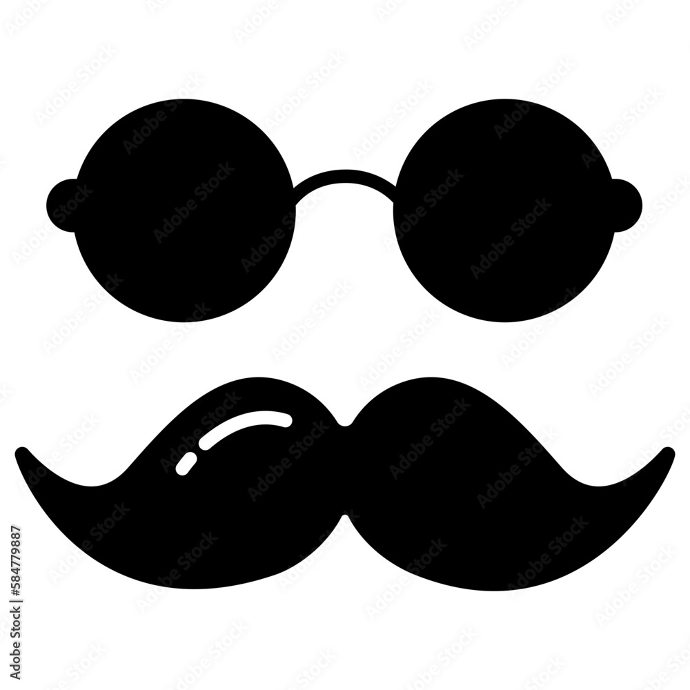 solid mustache icon Stock Vector | Adobe Stock