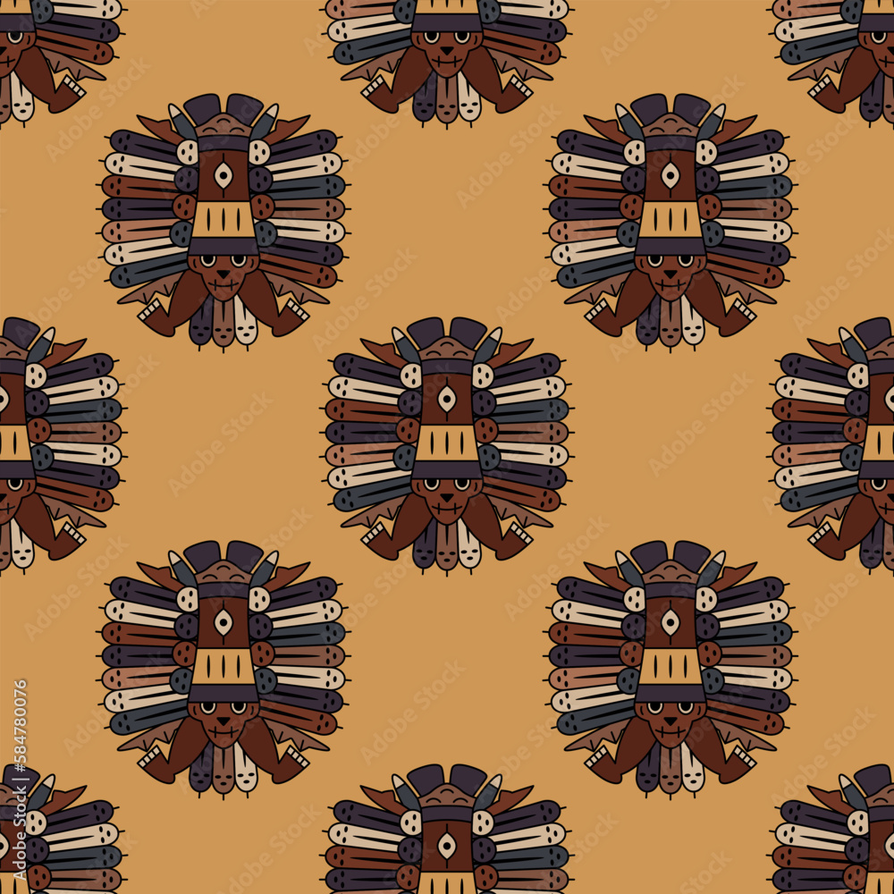 Seamless ethnic pattern with Native American motifs. Indigenous design ...