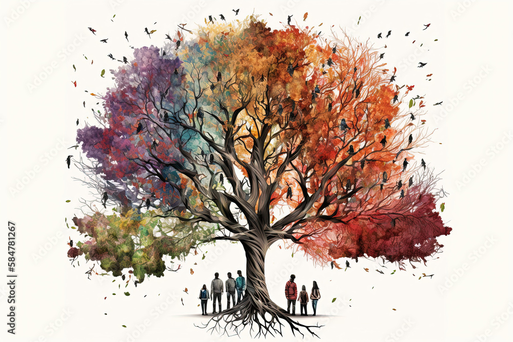 Family tree. Ai generated. Stock Illustration | Adobe Stock