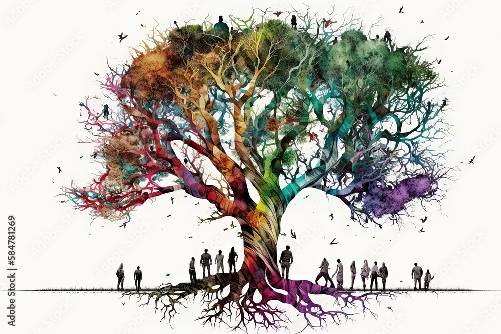 Family tree. Ai generated. Stock Illustration | Adobe Stock