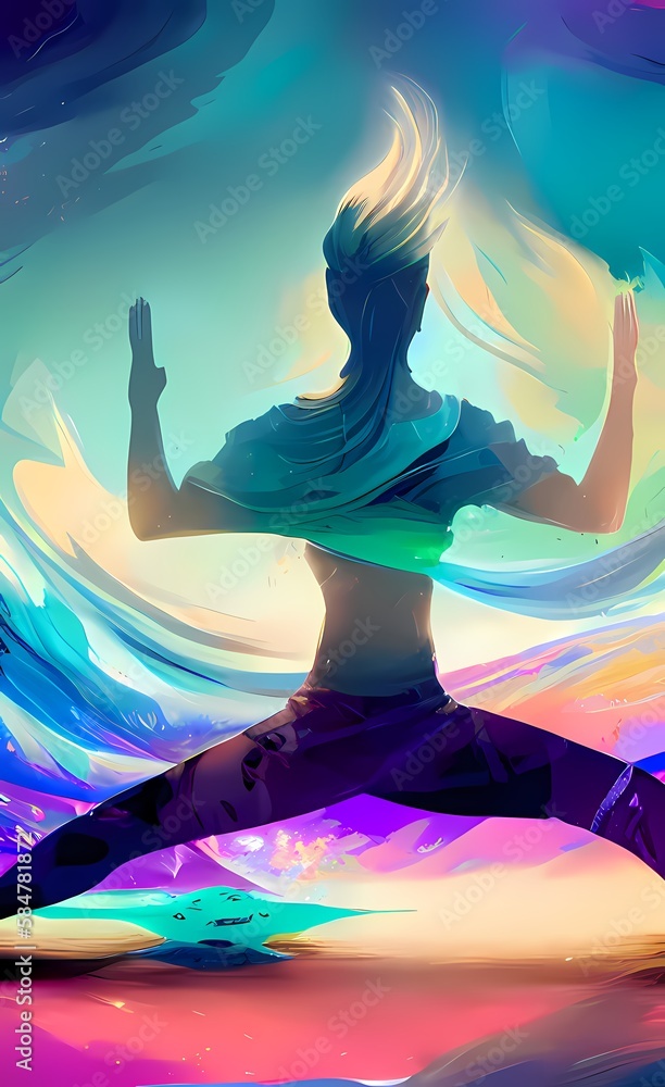 Yoga in a healthy lifestyle. Girl doing yoga as an exercise activity ...