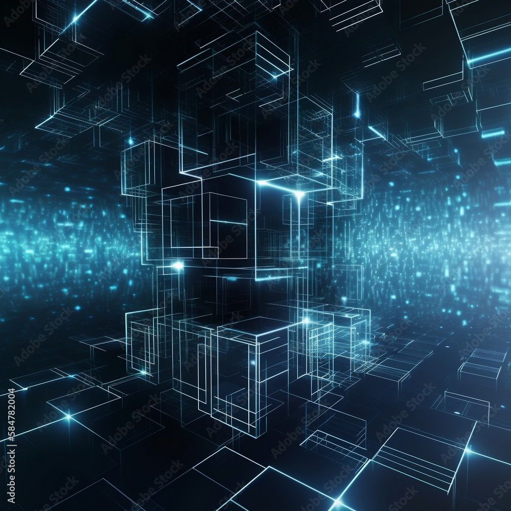 Abstract technology big data background concept. Artificial ...