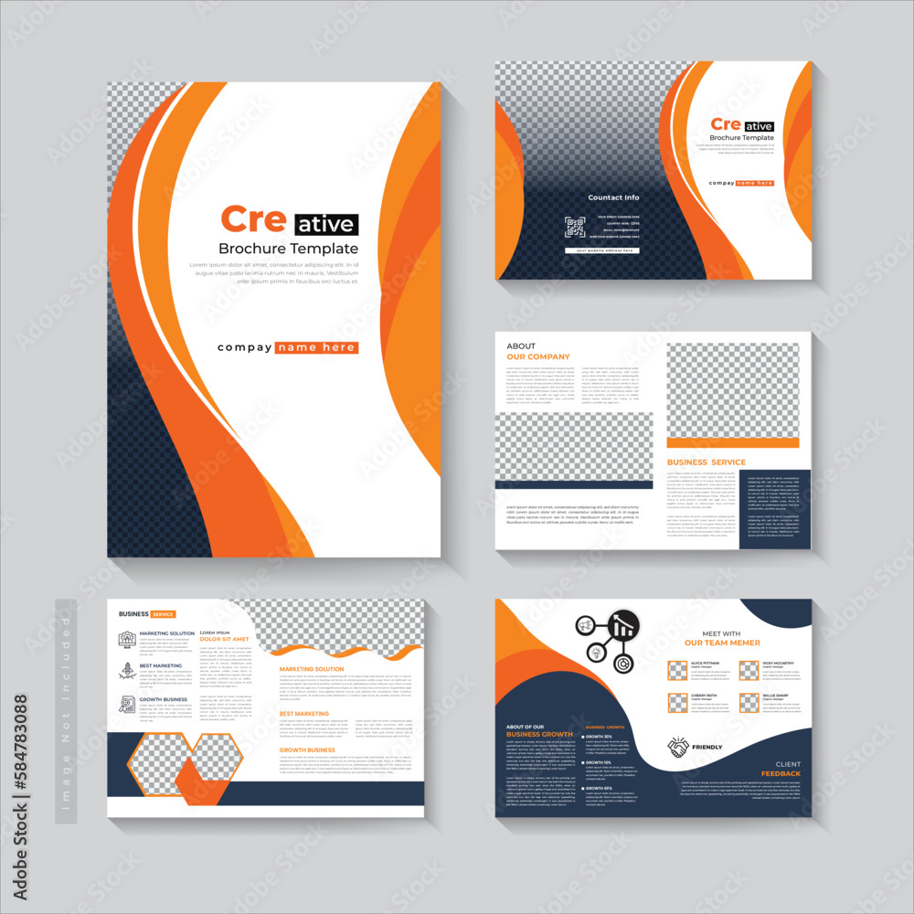 8 pages company profile brochure template or creative buiness bifold ...