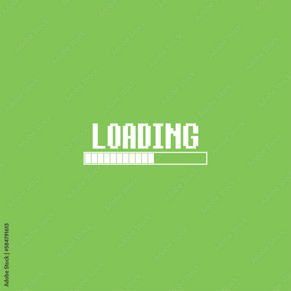 Pixel art 8-bit loading red bar on white background - isolated vector ...