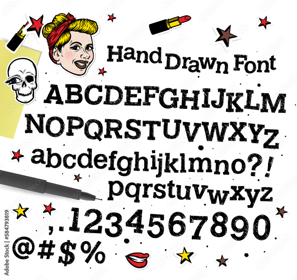 Handwritten Script font. Hand drawn brush style modern calligraphy ...