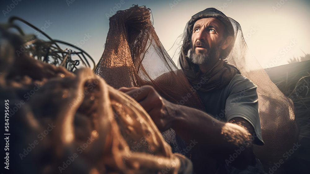 Abstract art. Colorful painting art portrait of the apostle Peter ...