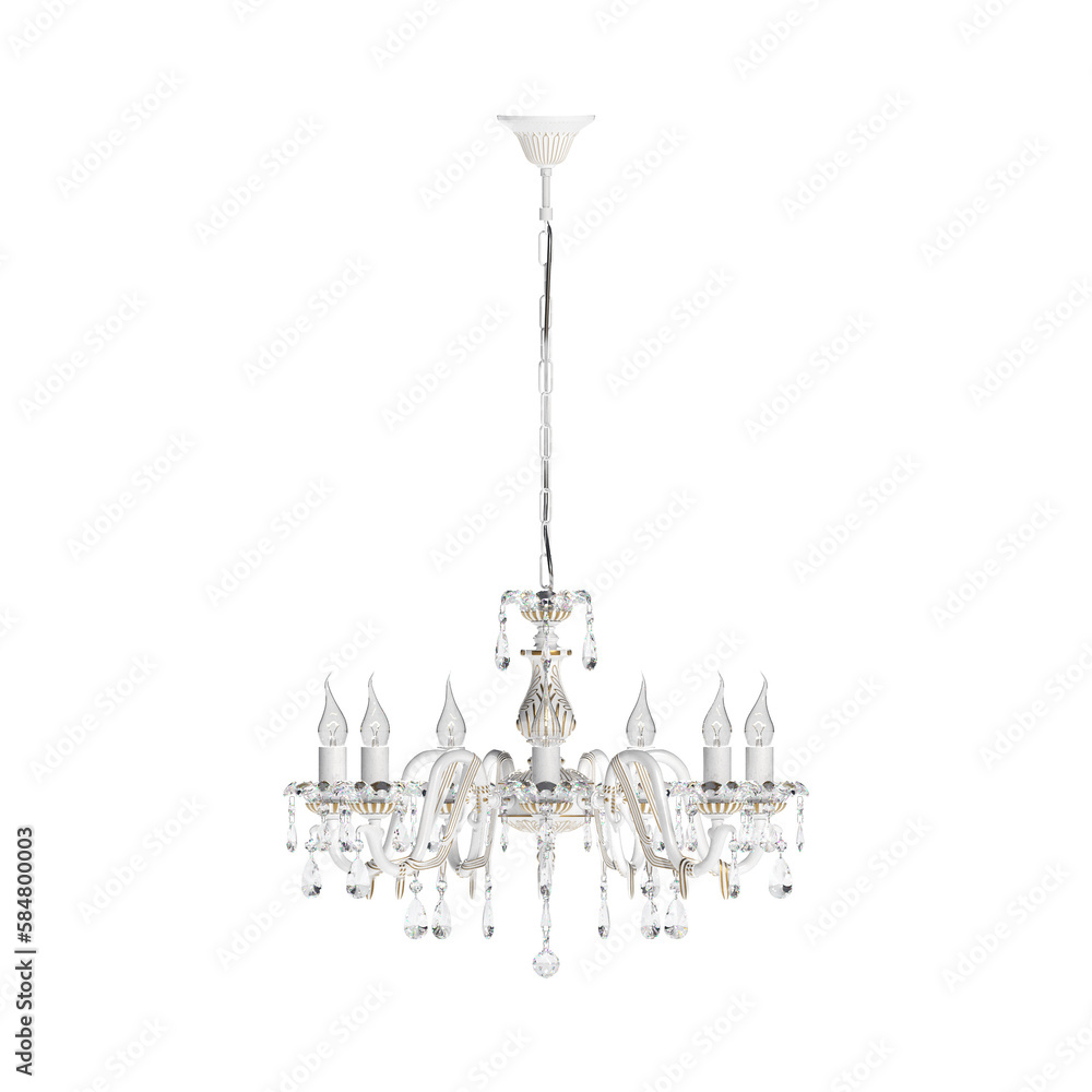 crystal chandelier for the interior isolated on transparent background ...