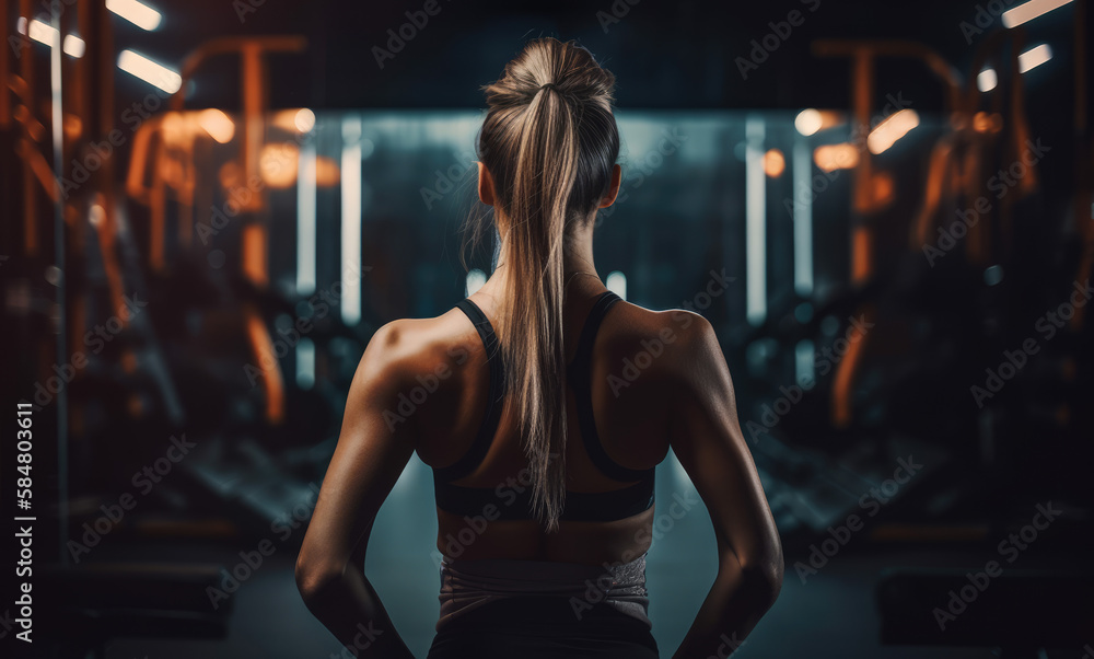 Fitness gym woman, attractive excercise sport model girl, healthy ...