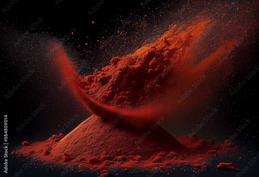 Pile of red paprika powder on transparent png. Generative AI Stock ...