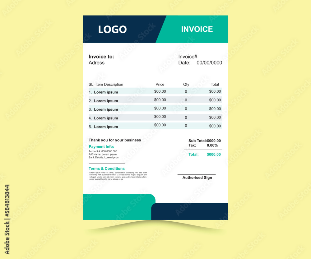 Professional and modern invoice template, Invoice bill design template ...