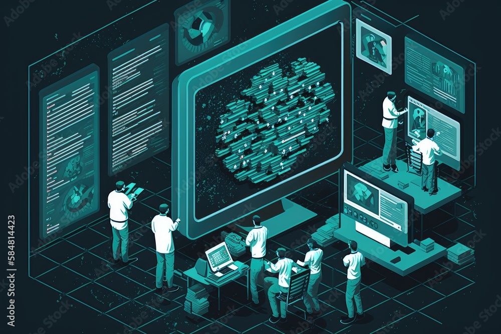 data mining operation, with teams of data miners analyzing massive ...