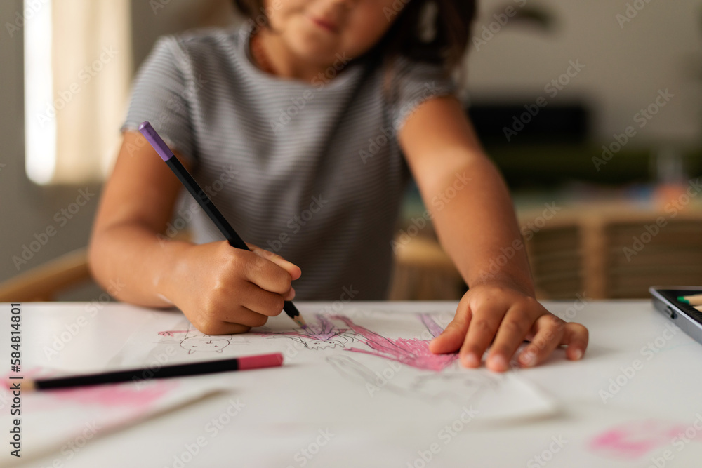 kid drawing Stock Photo | Adobe Stock