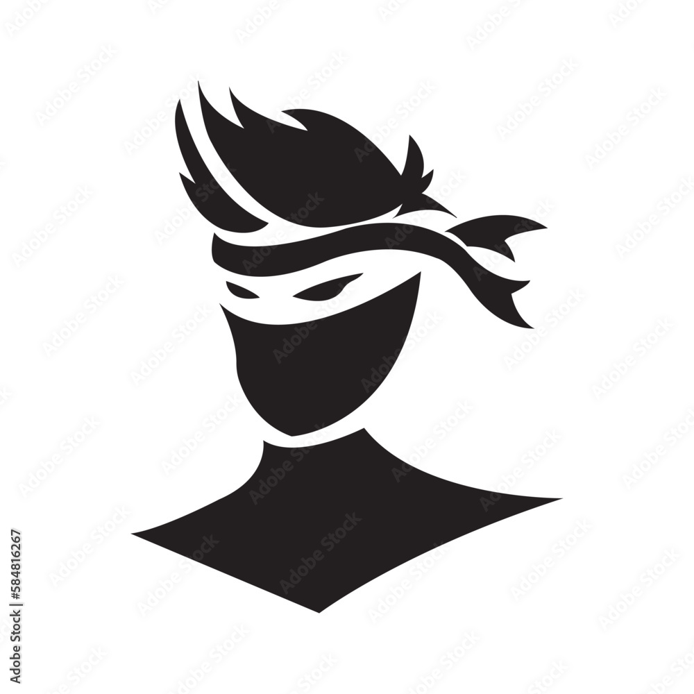 ninjas icon logo vector design templateninjas icon logo vector design ...