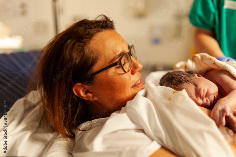 Baby birth in hospital Stock Photo | Adobe Stock