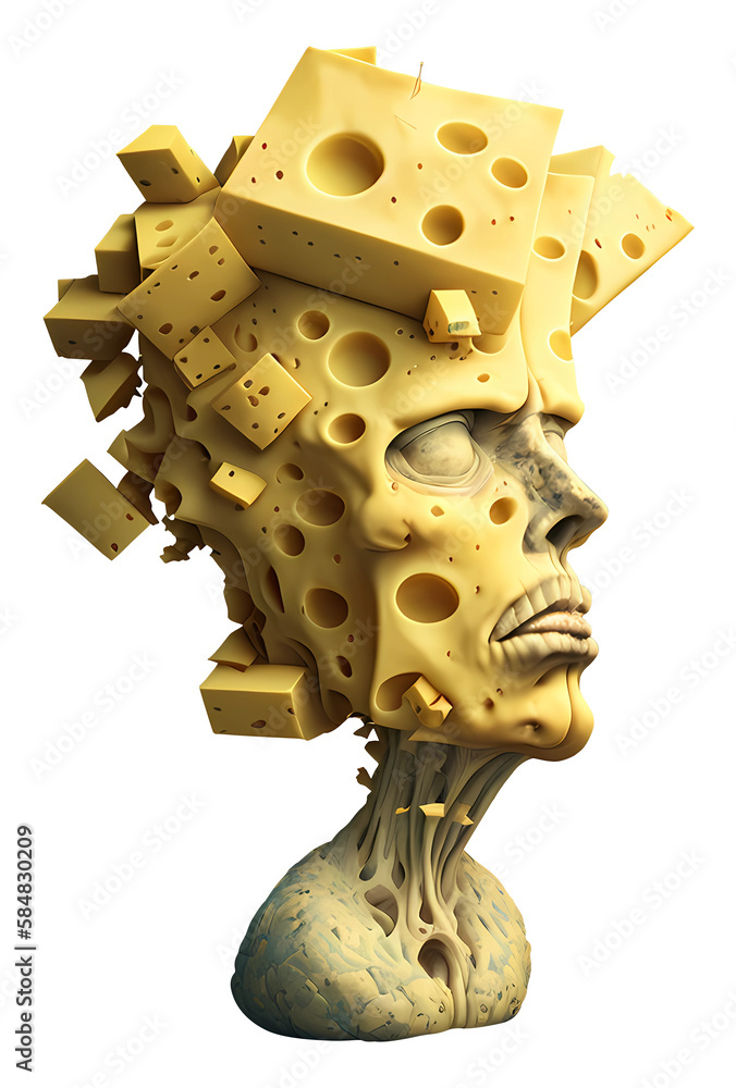 cheese head on a transparent background created with Generative AI ...