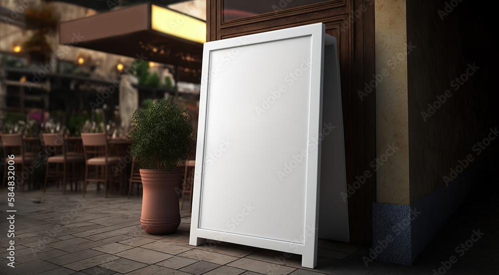 welcome signboard at the entrance of a shop or restaurant for showing ...