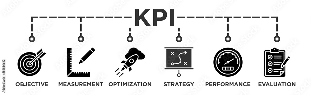 KPI banner web icon vector illustration concept for key performance ...