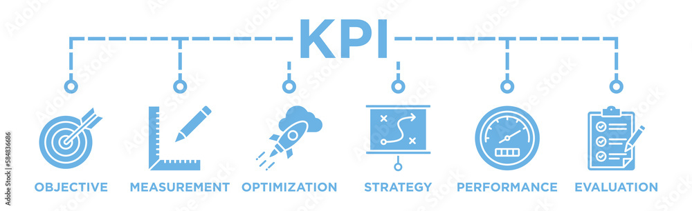 KPI banner web icon vector illustration concept for key performance ...