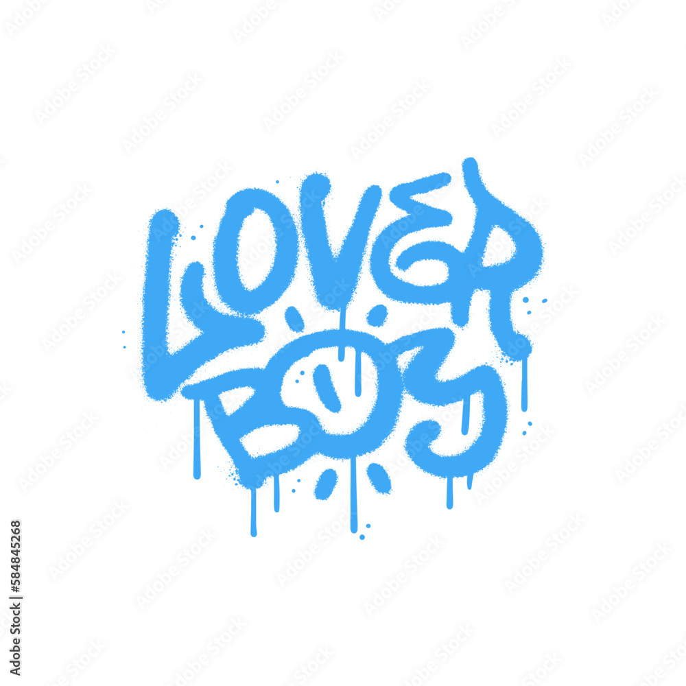 Lover boy - sprayed hand drawn word in urban graffiti style. Vector ...