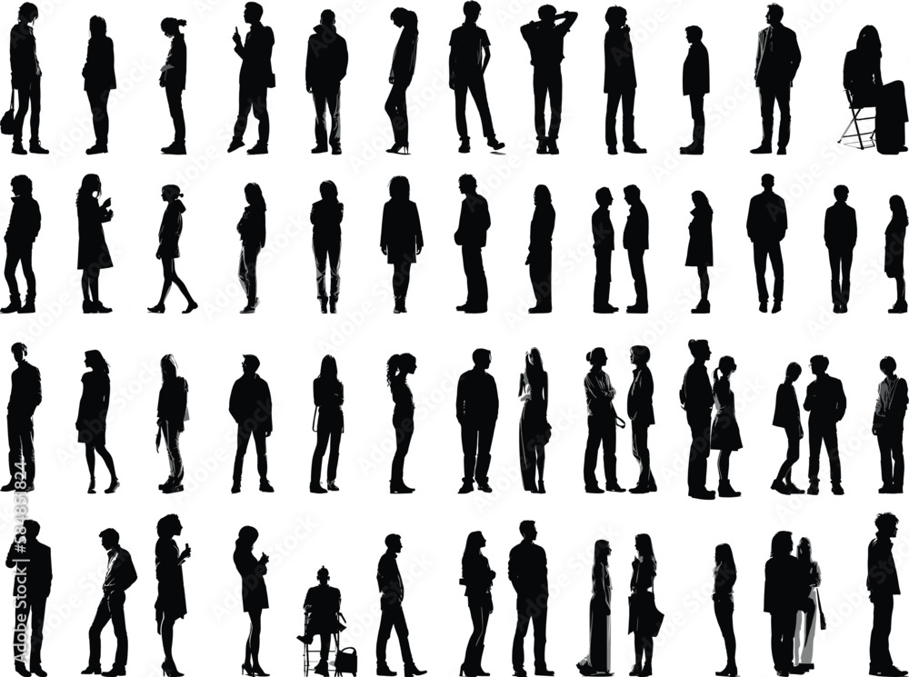 silhouettes of various people Stock Vector | Adobe Stock
