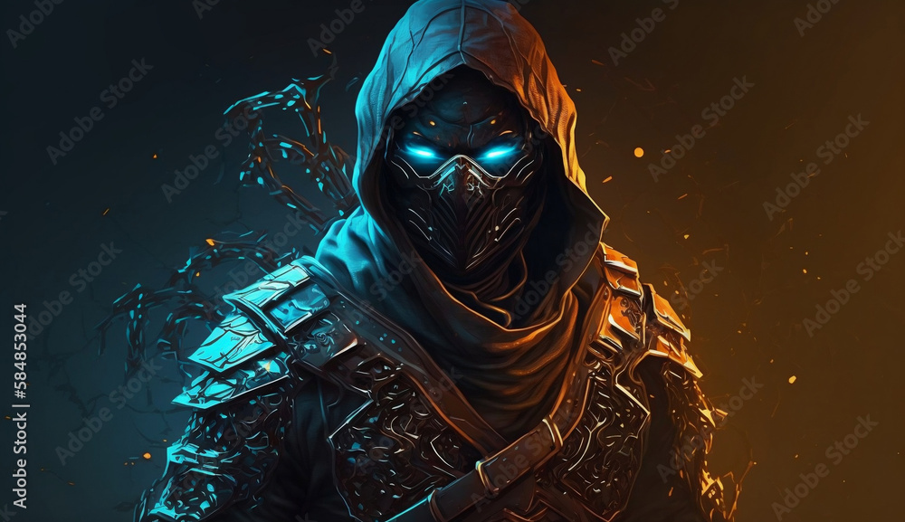 hyperdetailed Colorful Fantasy Ninja - RGB Wallpaper and Background ...