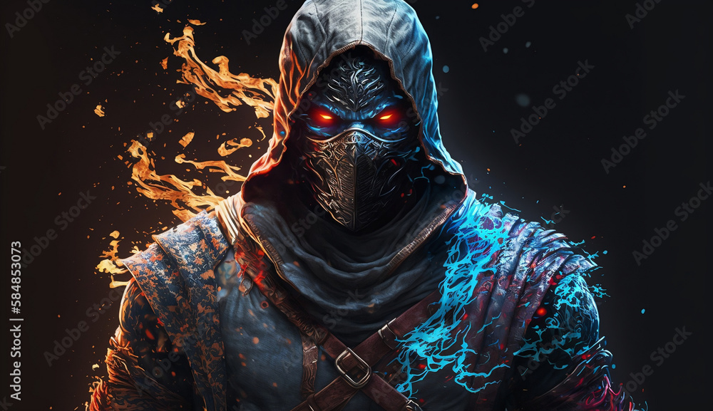 hyperdetailed Colorful Fantasy Ninja - RGB Wallpaper and Background ...