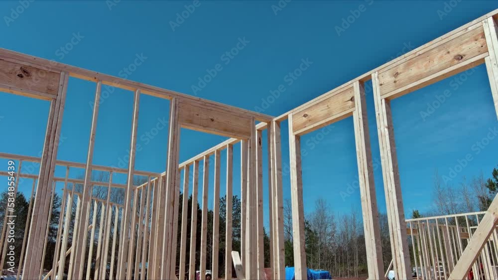 Stick house timber beams and truss frames were sourced framework ...