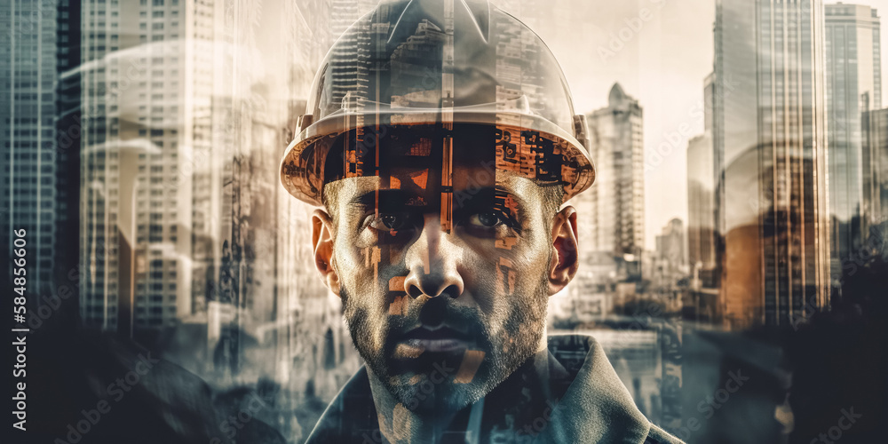 Future building construction engineering project concept. Building ...