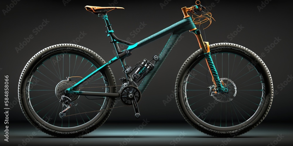 Customized mountain bike with sturdy frame and advanced suspension ...