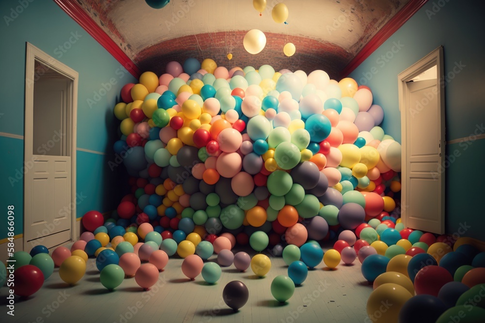 A Room Filled With Balloons And A Doorway With A Door Open Arcade ...