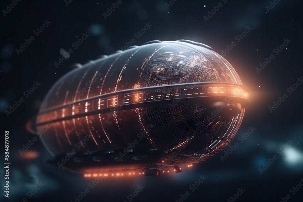 A Futuristic Object With A Glowing Light In The Middle Of It Grain Silo ...