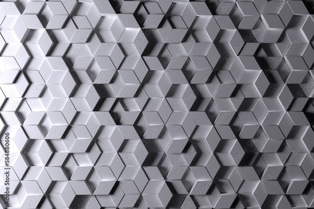Futuristic White Wall High Tech 3D Render of Diamond Tile Pattern ...