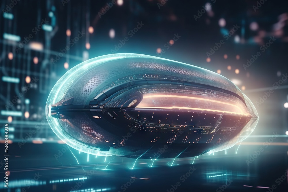 A Futuristic Futuristic Object With A Futuristic Background And Lights ...