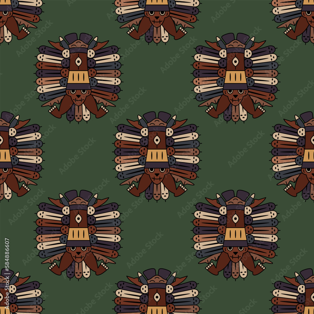 Seamless ethnic pattern with Native American motifs. Indigenous design ...
