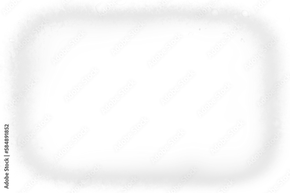 Watercolor-like artistic white vignette frame with transparent ...