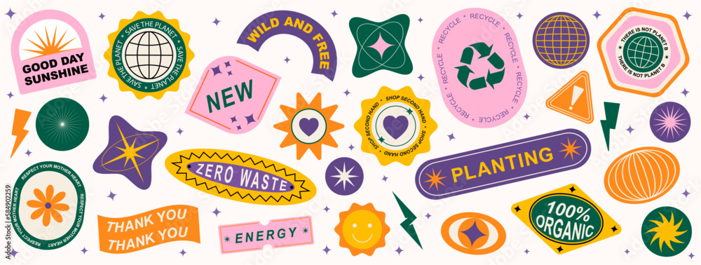 Set Collection of elements patches, labels, tags, stickers, and stamps ...