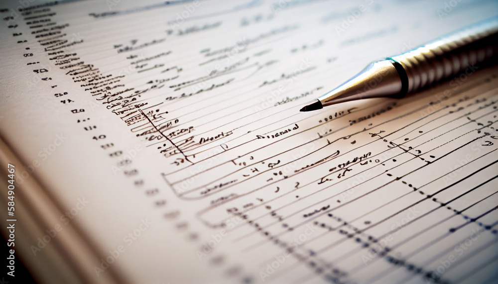 Education learning formulae, mathematical symbols on handwriting ...