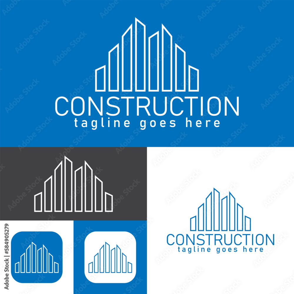 Minimal Building construction logo. Real estate Company identity ...
