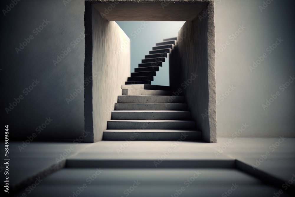 A Set Of Stairs Leading To A Skylight In A Room Deep Sea Trench ...