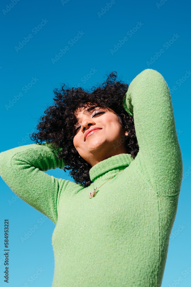 Smiling trans woman Stock Photo | Adobe Stock