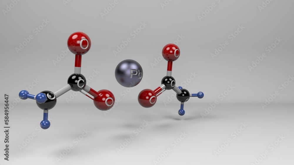 Lead (II) acetate molecule. Molecular structure of inorganic salt used ...